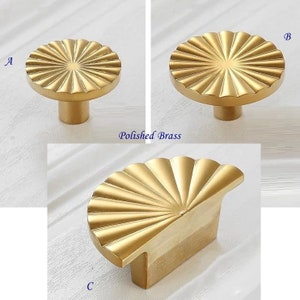 Brass Knob Half Moon Knob Half Circle Drawer Knob Cabinet Knobs Semi Circle Cabinet Drawer Pull ...