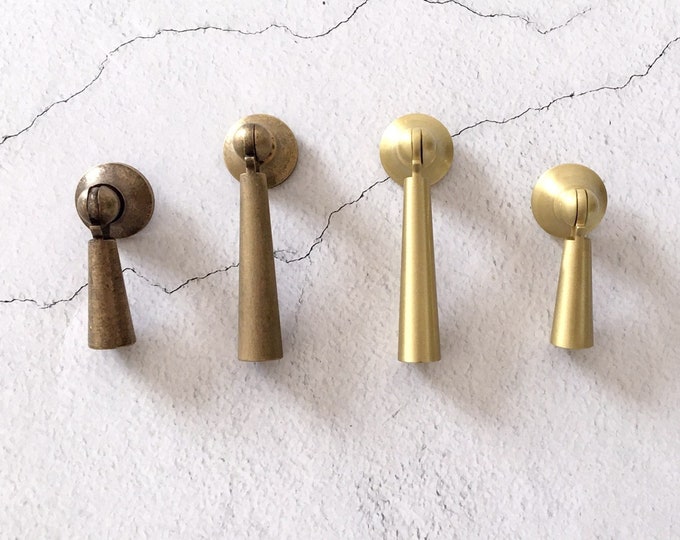 Brass Drop Drawer Pull Dresser Knob Pulls Handles Antique Bronze Kitchen Cabinet Pulls Handle ...