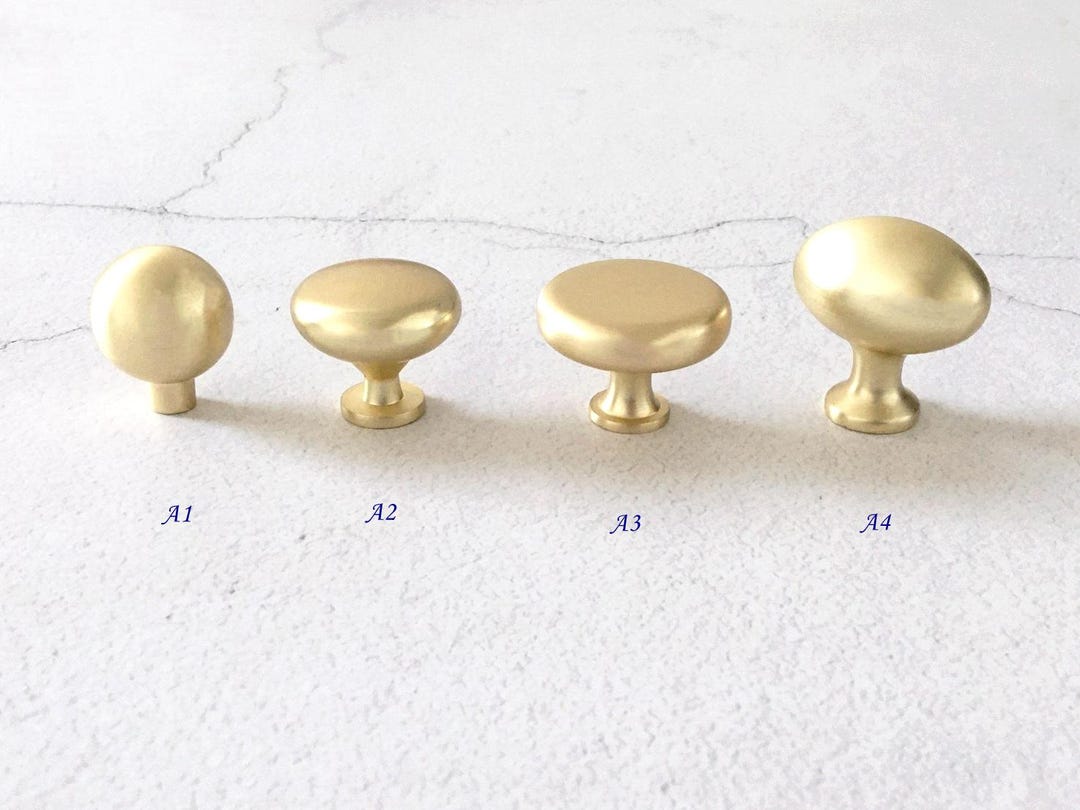 Brushed Gold Cabinet Knobs Ball Oval Egg Knob MCM Handle Drawer Pull Handles Knob Dresser Handle ...