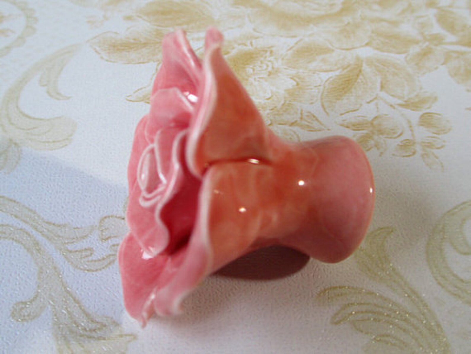 Knobs Rose Flower / Shabby Chic Dresser Knobs / Pink Ceramic - Etsy