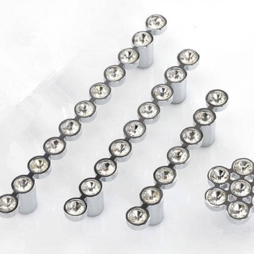 Floral Crystal Knob Rhinestone Glass Knobs Dresser Knob Drawer - Etsy