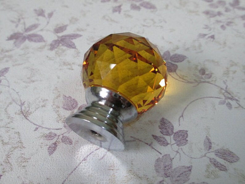 Sparkle Glass Dresser Drawer Knobs Pulls Handles Shiny Yellow - Etsy