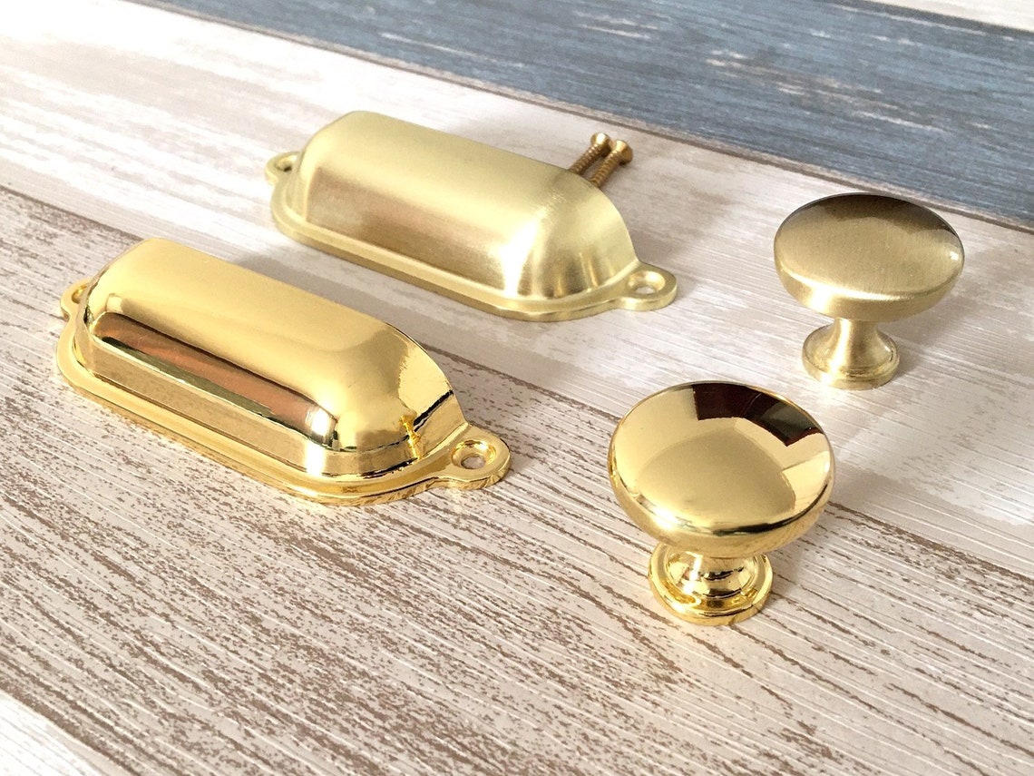 Gold Cup Handles Drawer Pull Door Pull Bin Dresser Pulls Knobs - Etsy