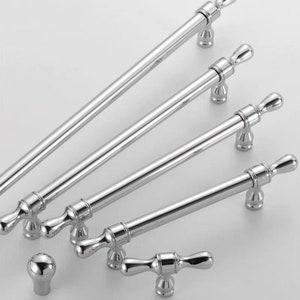 Brass Cabinet Pulls Handles Polished Chrome Drawer Knobs Dresser Handle Kitchen Cupboard Vanity ...