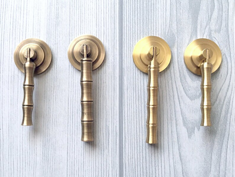 Brass Knobs Pulls Bamboo Cabinet Knob Drop Drawer Knobs - Etsy