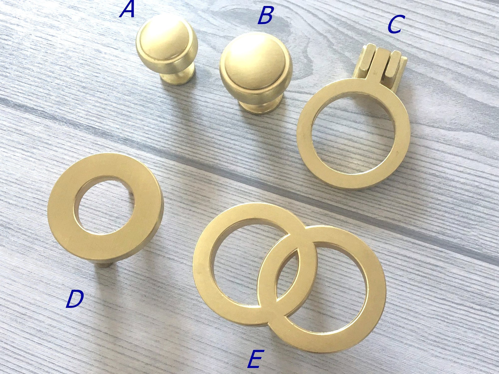 Brass Cabinet Knob Brushed Brass Drawer Knobs Pull Round | Etsy