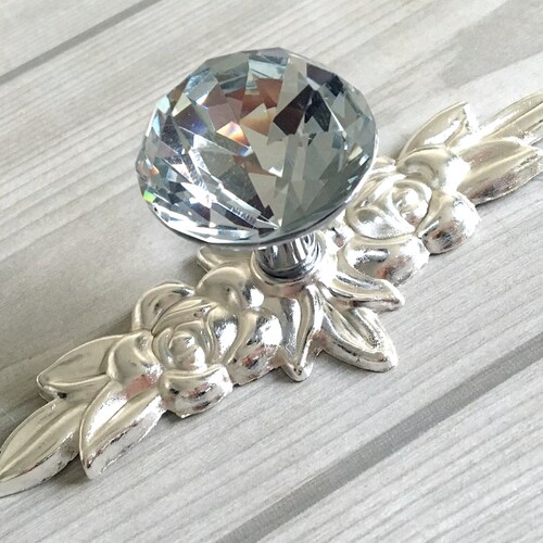 Pink Glass Dresser Knob Pull Crystal Drawer Knobs Pulls Handle - Etsy