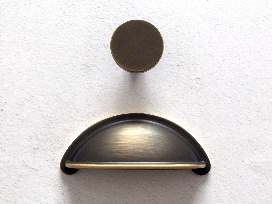 3 C-C Drawer Pull Handle Brass Cup Drawer Handle Coffee - Etsy