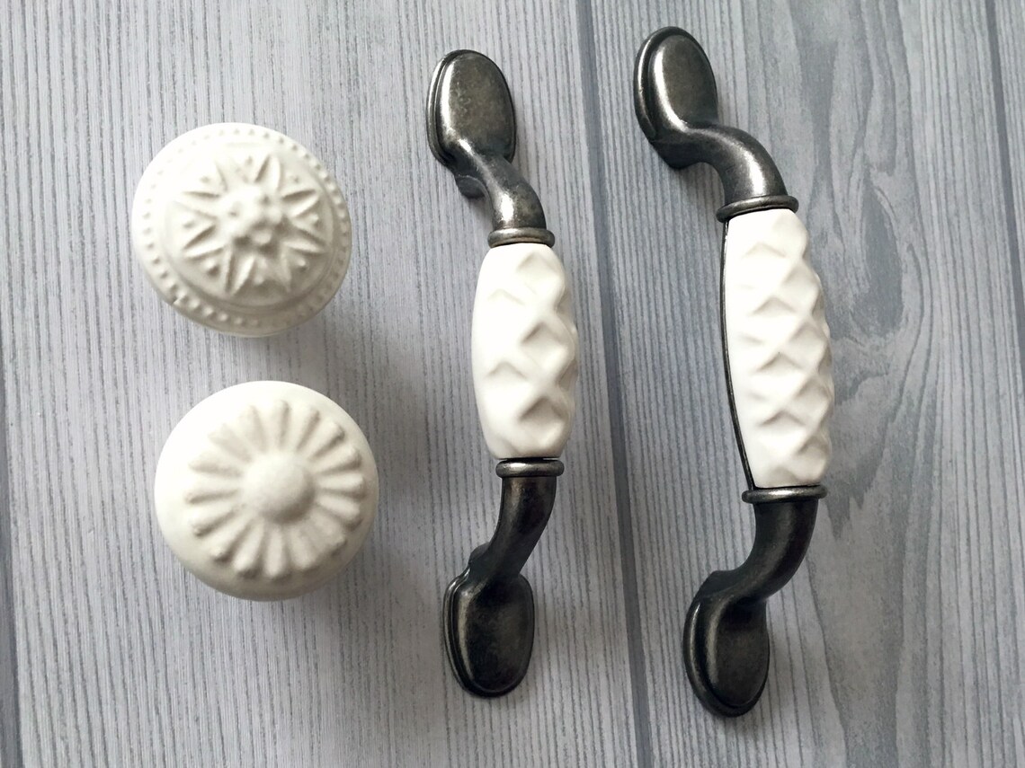 3 3.75 White Dresser Knobs Drawer Knob Pulls | Etsy