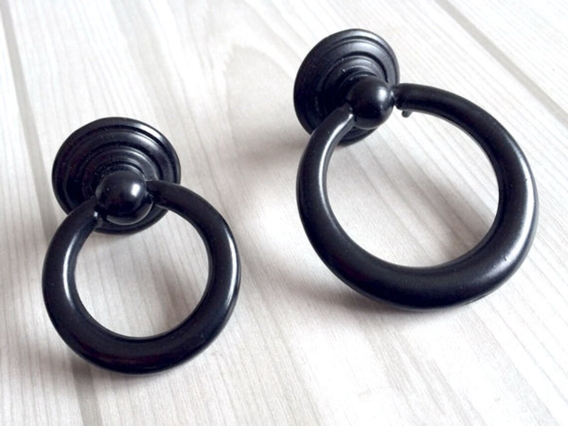 3.5 4.25 Black Drop Handles Bail Drawer Pull - Etsy