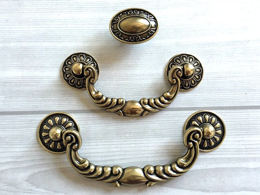 3 1/2" 4 3/4“ Drop Swing Drawer Pull Handles Dresser Knob Pulls Antique ...