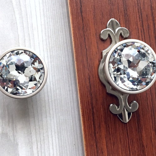Glass Dresser Knob Pull Crystal Drawer Knobs Pulls Handle - Etsy