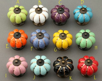 White Knobs Dresser Knob Antique Bronze Ceramic Kitchen Cabinet Knobs ...