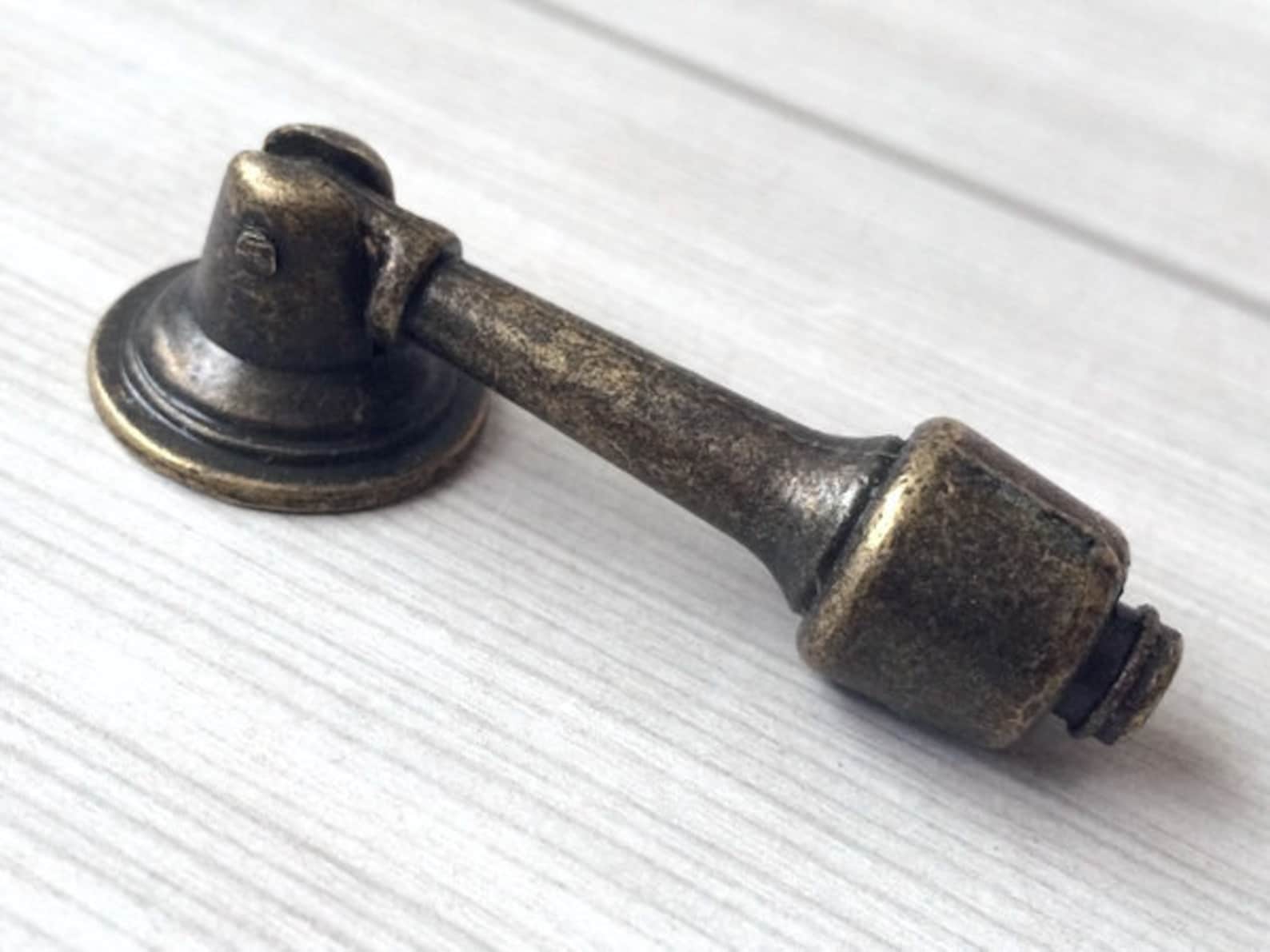 Antique Bronze Cabinet Knobs Drop Pulls / Dresser Drawer Knobs - Etsy
