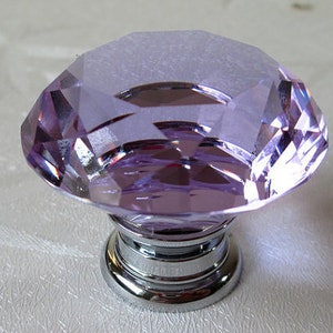 Purple Knob Knobs Glass Knobs Crystal Knob Dresser Knob Drawer Knobs ...