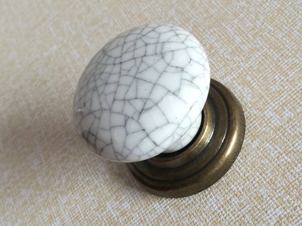White Knobs Dresser Knob Drawer Pulls Handles Crackle Cabinet | Etsy