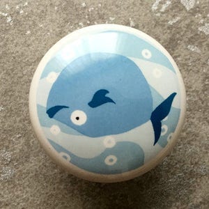 Whale Knob Kids Knobs Dresser Knob Nautical Drawer Knobs Pulls Handles Cabinet Knob Blue ...