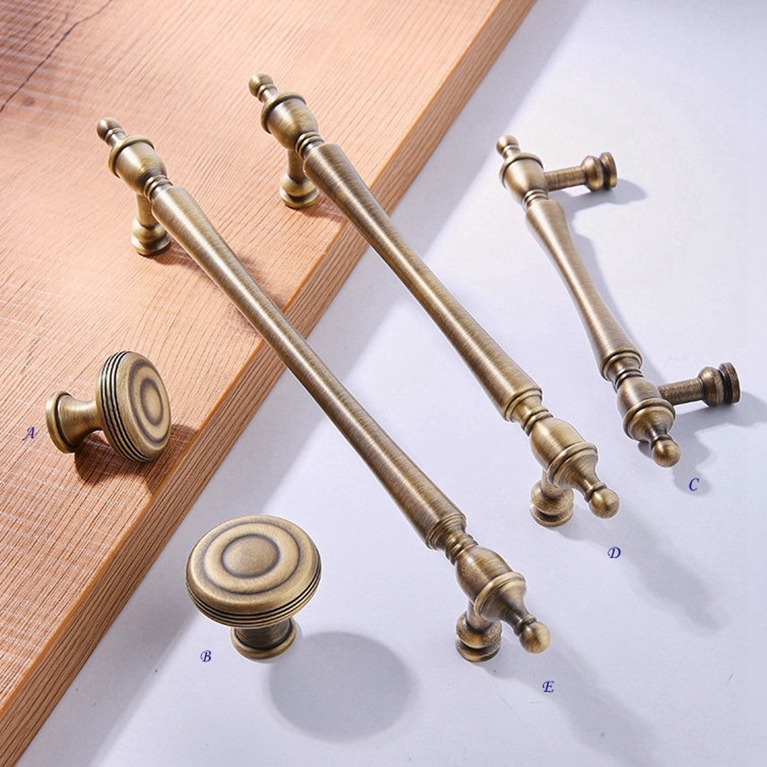 Brass Drawer Pull Handle Antique Bronze Cabinet Knobs Pulls Handles ...
