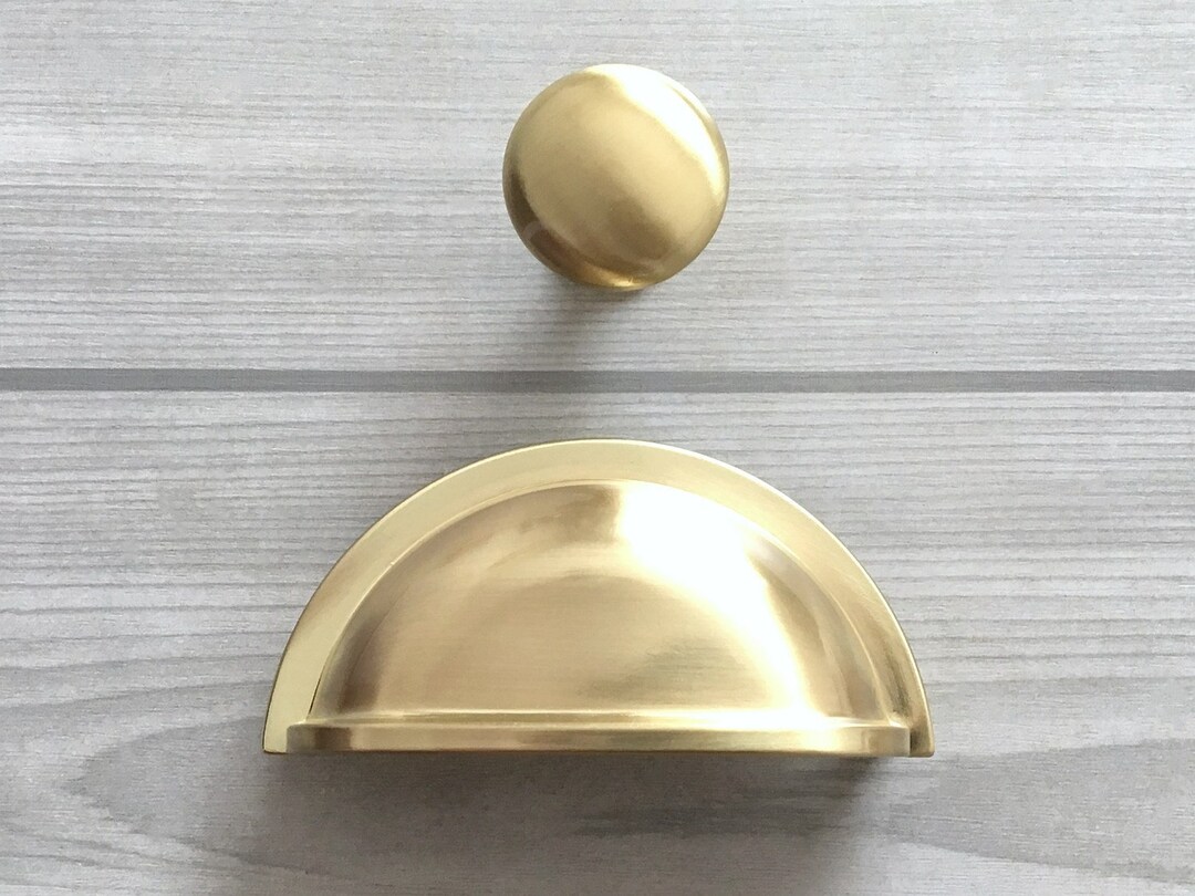 3" Gold Cup Pull Drawer Pulls Handle Dresser Pulls Knobs Handles Shell ...