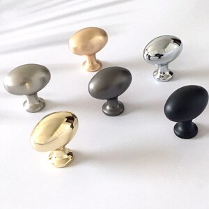 Egg Knob Oval Cabinet Knobs Bronze Antique Drawer Pull Dresser Knob Black Chrome Silver Gold ...
