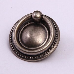 Drawer Knob Cabinet Knobs Drop Dresser Pulls Antique Black Silver Pewter Drawer Pull Ring Drawer ...