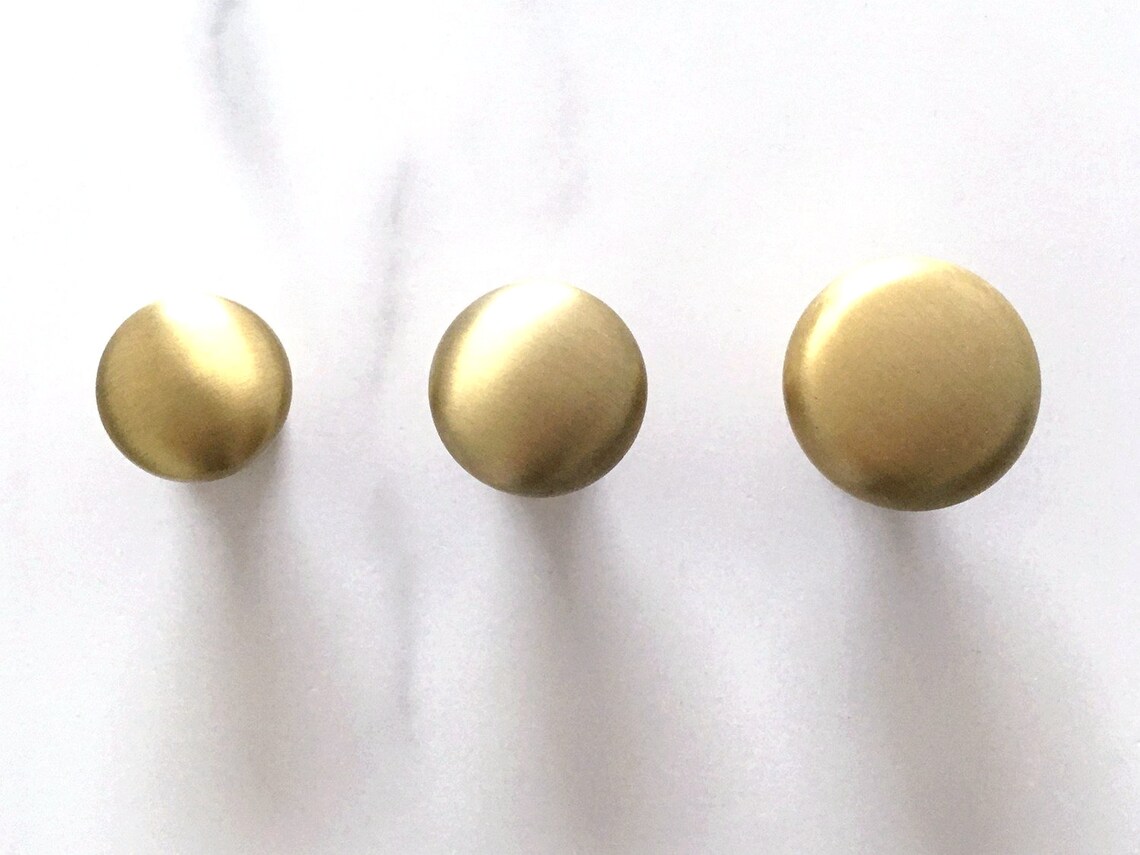 Brushed Brass Gold Knob Cabinet Door Knob Handle Pull Drawer | Etsy