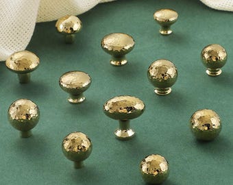 Solid Brass Hammered Cabinet Knob Egg Knob Egg Oval Joinery Knob Dresser Drawer Pulls Polished ...