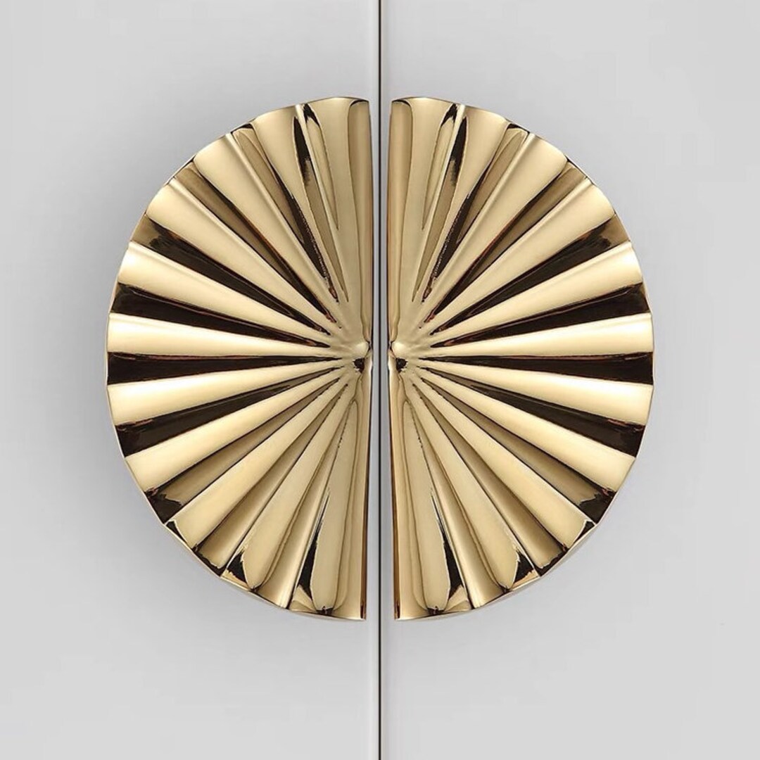 Brass Knob Half Moon Knob Half Circle Drawer Knob Cabinet Knobs Semi Circle Cabinet Drawer Pull ...