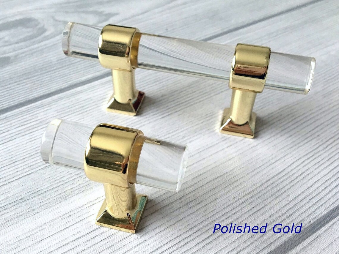 2 in C-C Acrylic Drawer Pulls Cabinet Pulls Glass Look Lucite - Etsy