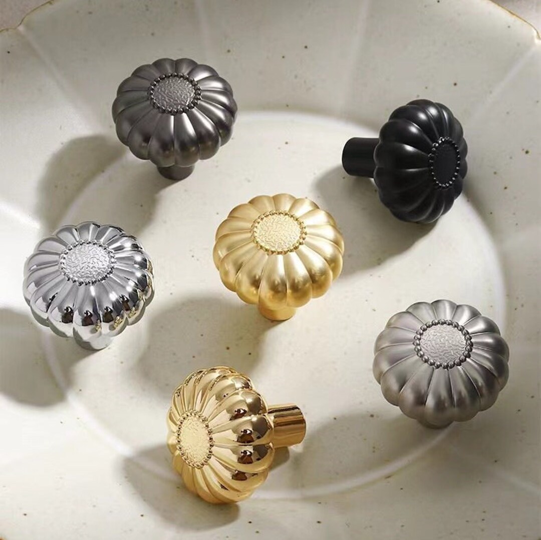 Modern Pumpkin Cabinet Knobs Dresser Drawer Pull Cupboard Knob Polished ...
