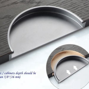 Recessed Cabinet Pull Semi Circle Drawer Handle Half Moon Wardrobe ...