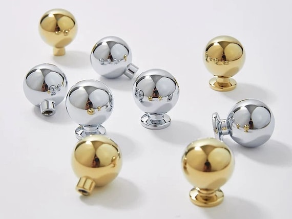 Sphere Brass Knobs Pulls Brass Drawer Pull MCM Cabinet Knob - Etsy