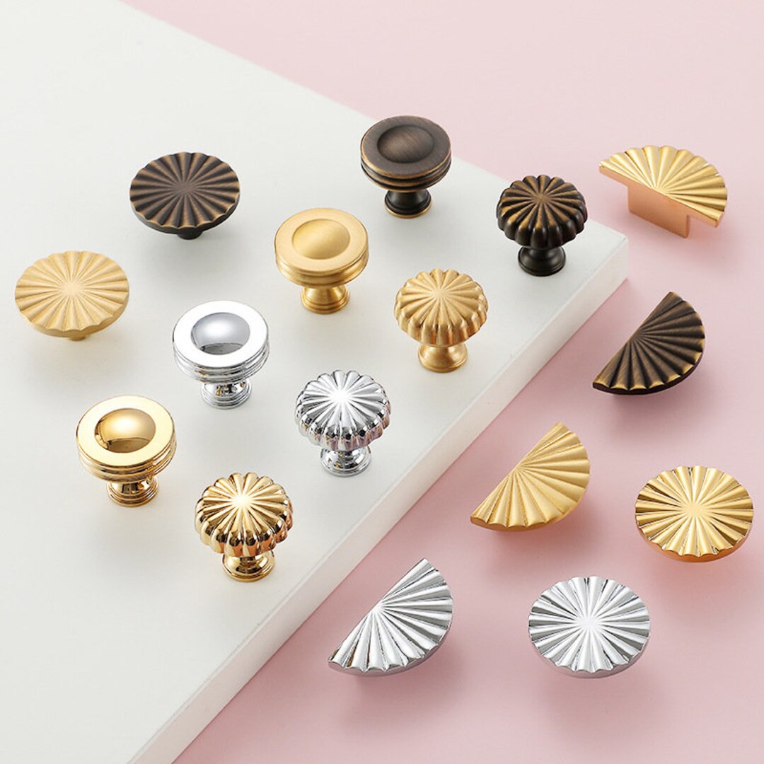 Brass Knob Half Moon Knob Half Circle Drawer Knob Cabinet Knobs Semi Circle Cabinet Drawer Pull ...