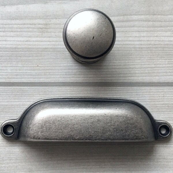 Pewter Shell Cabinet Knobs - Etsy