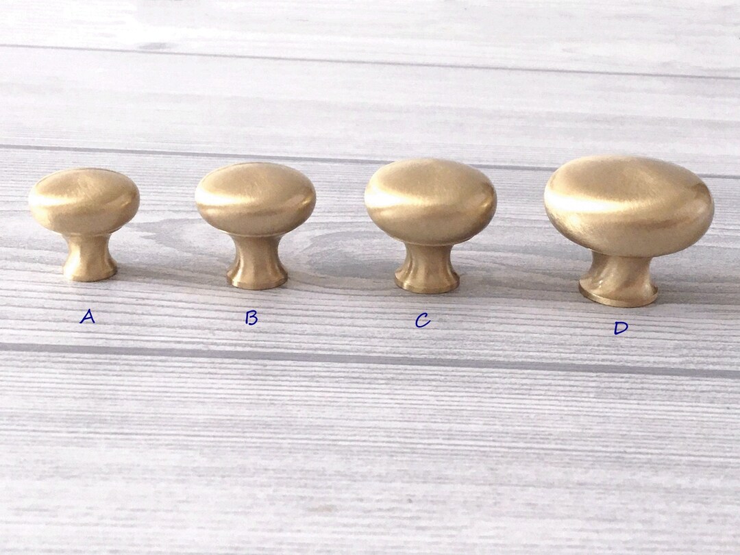Brass Knob MCM Knob Brushed Gold Brass Mini Knob Cabinet Knobs Dresser Pull Drawer Pulls Mid ...