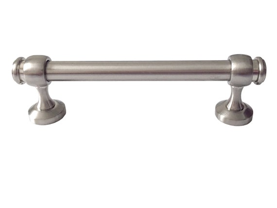Brushed Nickel Steel Cabinet Pull Knob Handle Kitchen Drawer | Etsy