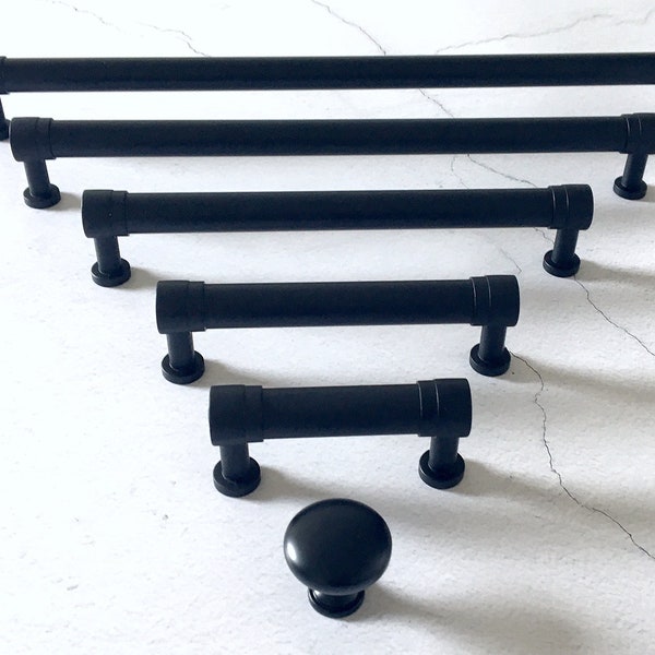 Matte Black Drawer Pulls - Etsy