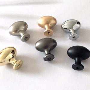 Egg Knob Oval Cabinet Knobs Bronze Antique Drawer Pull Dresser Knob Black Chrome Silver Gold ...
