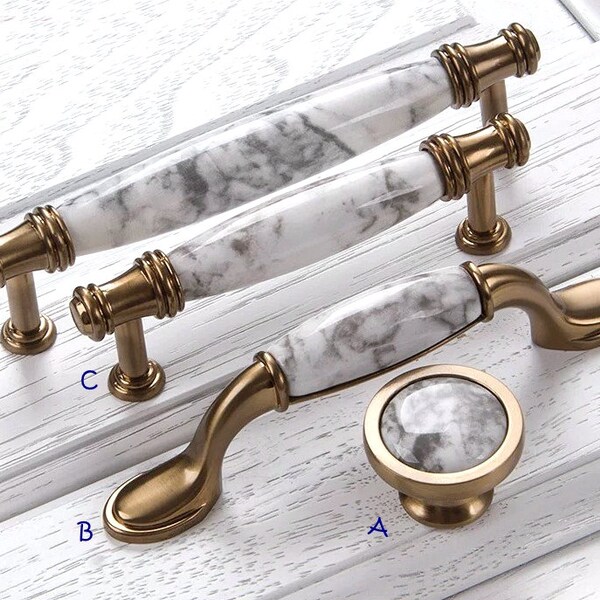Marble Pulls - Etsy