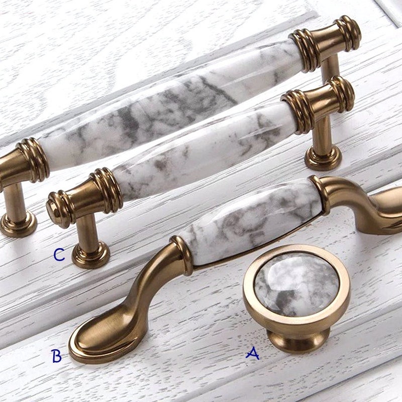 Marble Pulls - Etsy