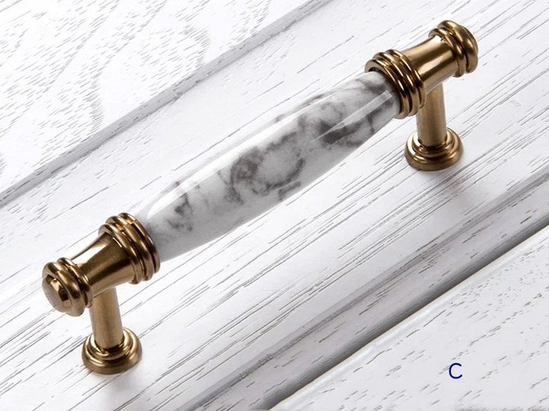 3.75 5 Marble Look Cabinet Pull Handles Knobs - Etsy
