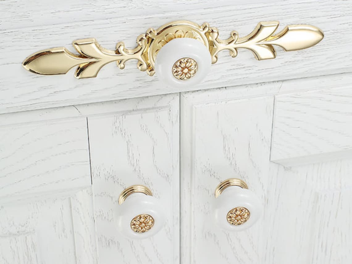 Drawer Knobs Pulls Handles Shabby Chic Dresser Knob Pull White | Etsy