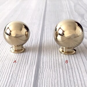 Sphere Brass Knobs Pulls Polished Brass Round Knob Drawer Pull MCM Cabinet Knob Ball Drawer ...
