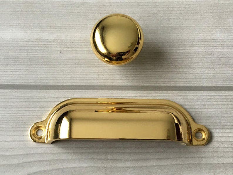 Gold Cup Handles Drawer Pull Door Pull Bin Dresser Pulls Knobs | Etsy