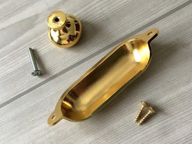 Gold Cup Handles Drawer Pull Door Pull Bin Dresser Pulls Knobs | Etsy