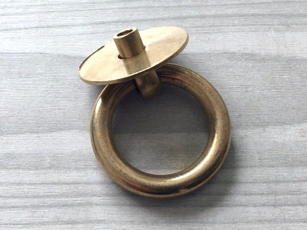 Brass Drop Ring Pull Cabinet Door Knob Dresser Pulls Brass | Etsy UK