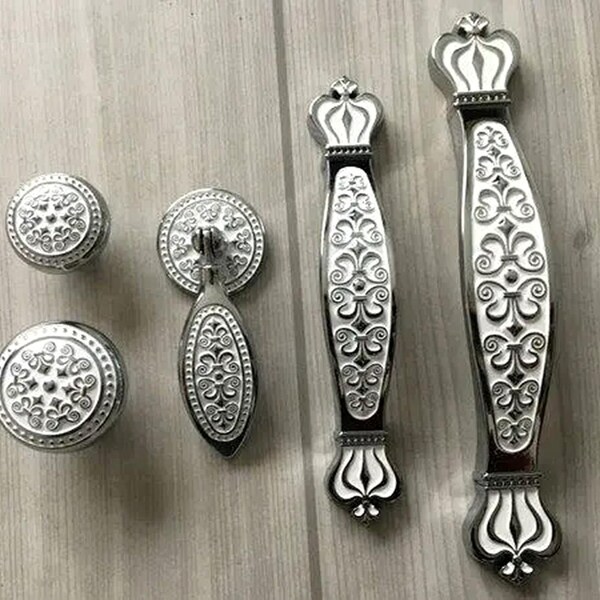 Silver Drawer Pulls - Etsy