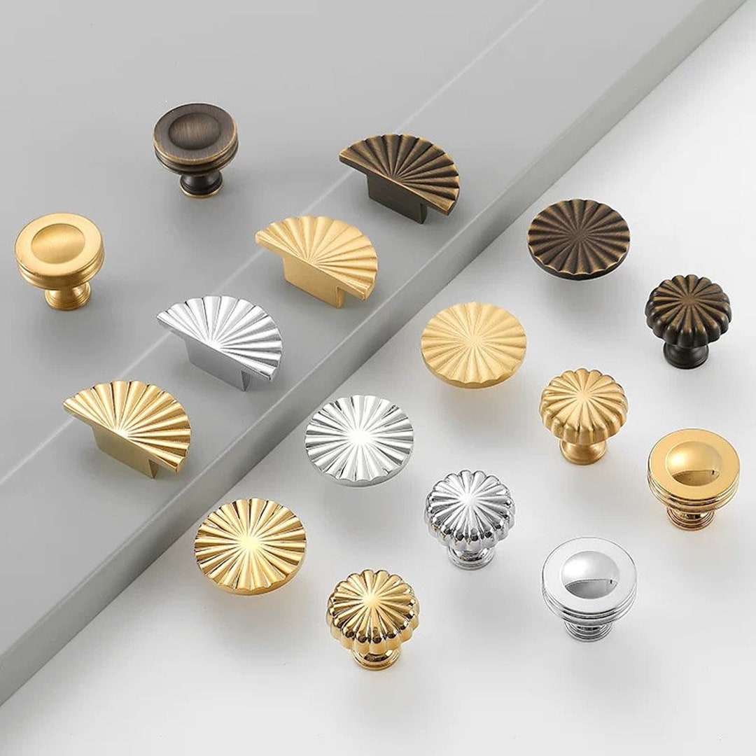 Brass Knob Half Moon Knob Half Circle Drawer Knob Cabinet Knobs Semi Circle Cabinet Drawer Pull ...