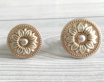 Rose Shabby Chic Dresser Drawer Pulls Handles / Antique Silver - Etsy