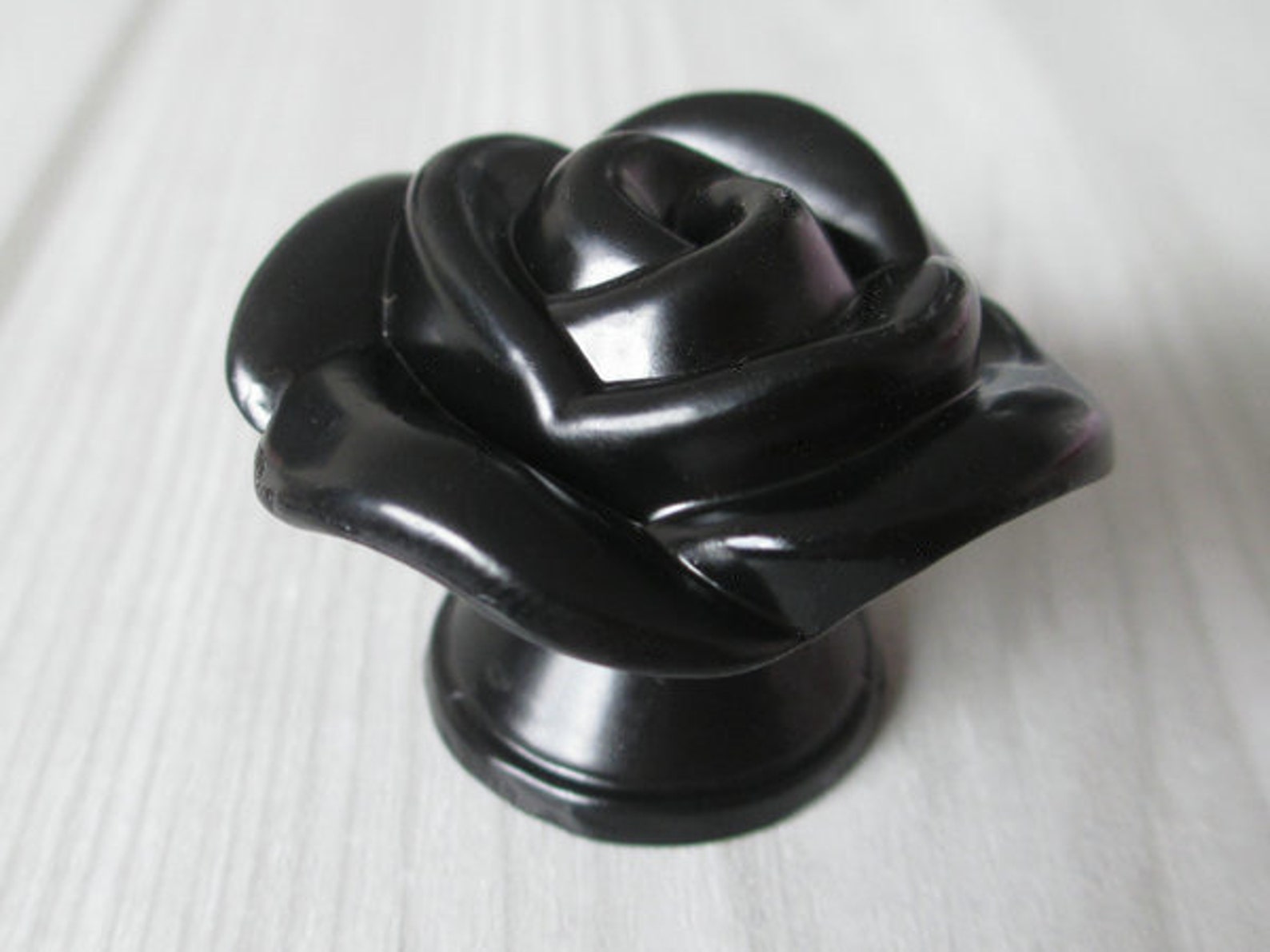Black Rose Knobs Rustic Dresser Drawer Knobs Pulls Handles / - Etsy